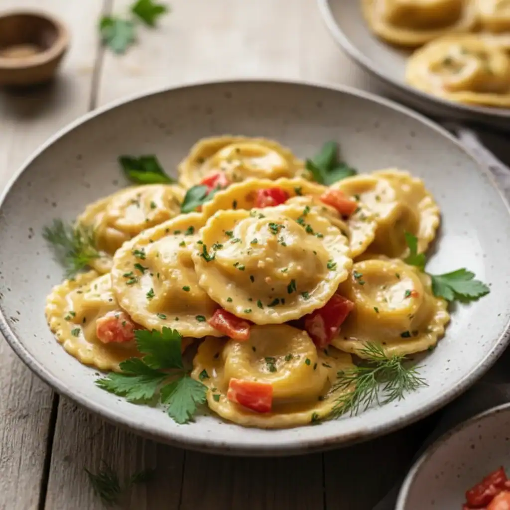 Lobster Ravioli in Garlic Butter Sauce - Recipestang
